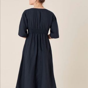 Monsoon | Dresses | New Monsoon London Linen Midi Dress In Navy | Poshmark